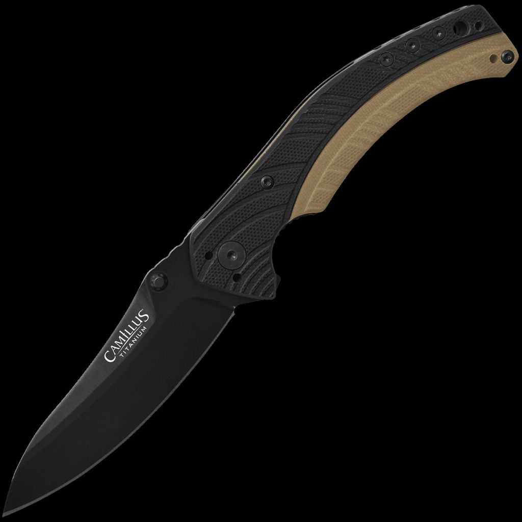 Schrade Black Clip Point Blade, AUS-8 Steel, Push Button Lock, Aluminum ...