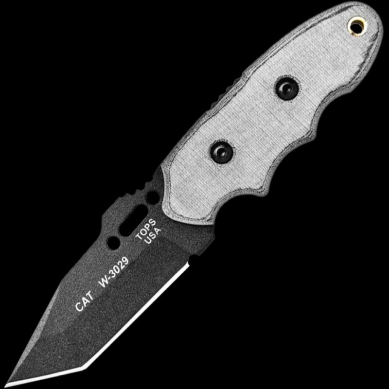 TOPS CAT #203 Micarta Tanto Point - Blades.co.uk