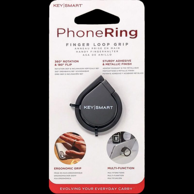 KeySmart PhoneRing | Finger Loop Grip | Black - Blades.co.uk
