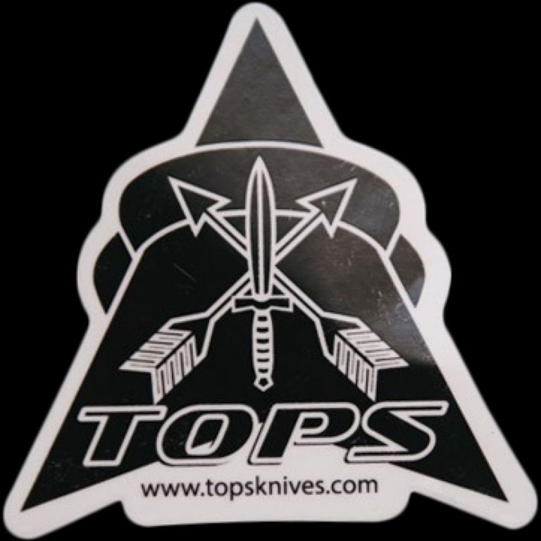 TOPS Logo Silkscreen Sticker 4″ - Blades.co.uk