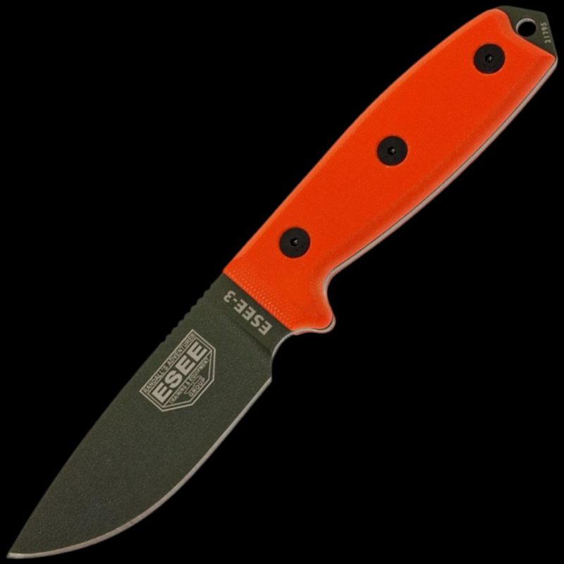 ESEE-3P-OD, Plain Edge (Orange) - Blades.co.uk