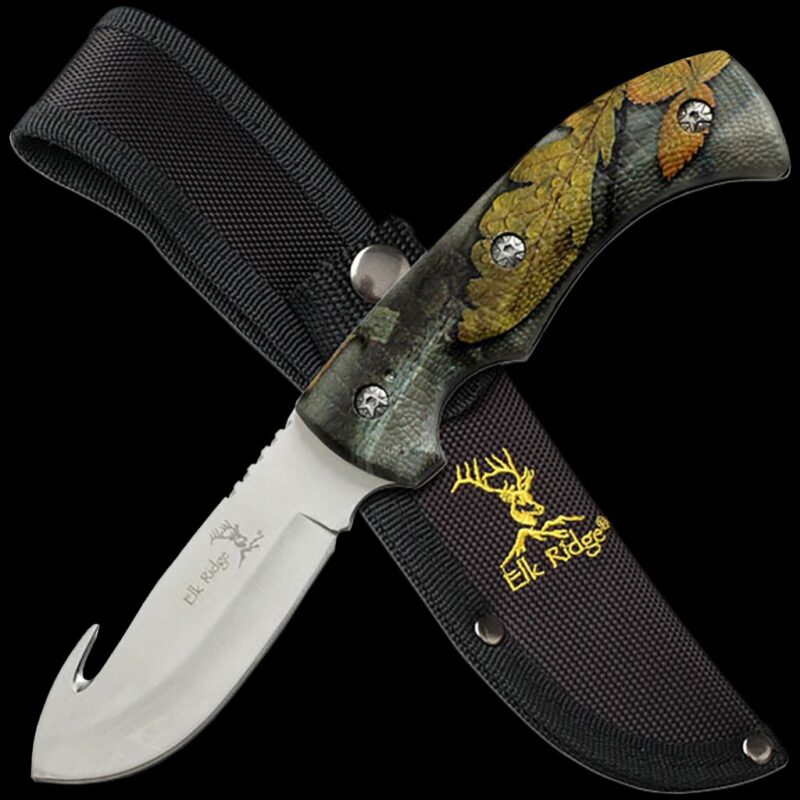 Elk Ridge Forest Camo Fixed Blade Knife - Blades.co.uk