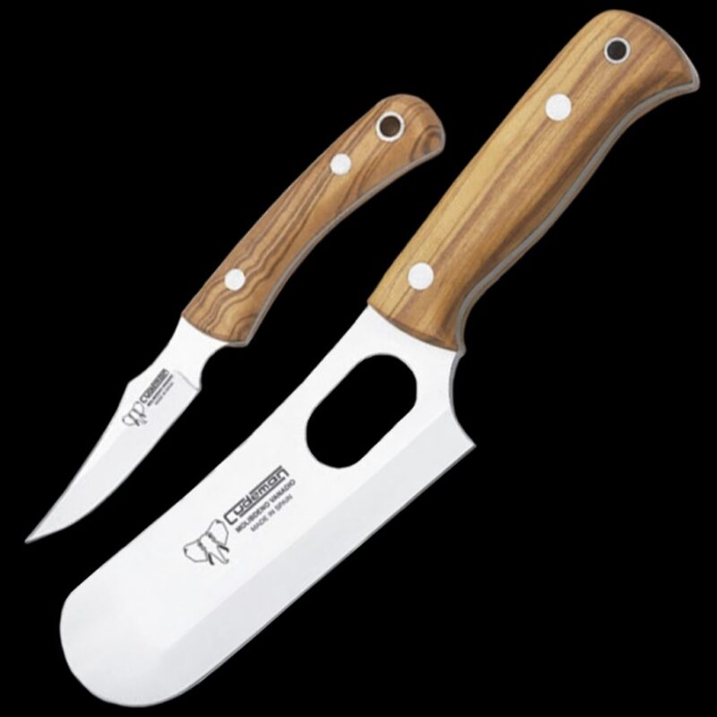 Cudeman Olive Wood Piggyback Pro Hunting Set - Blades.co.uk