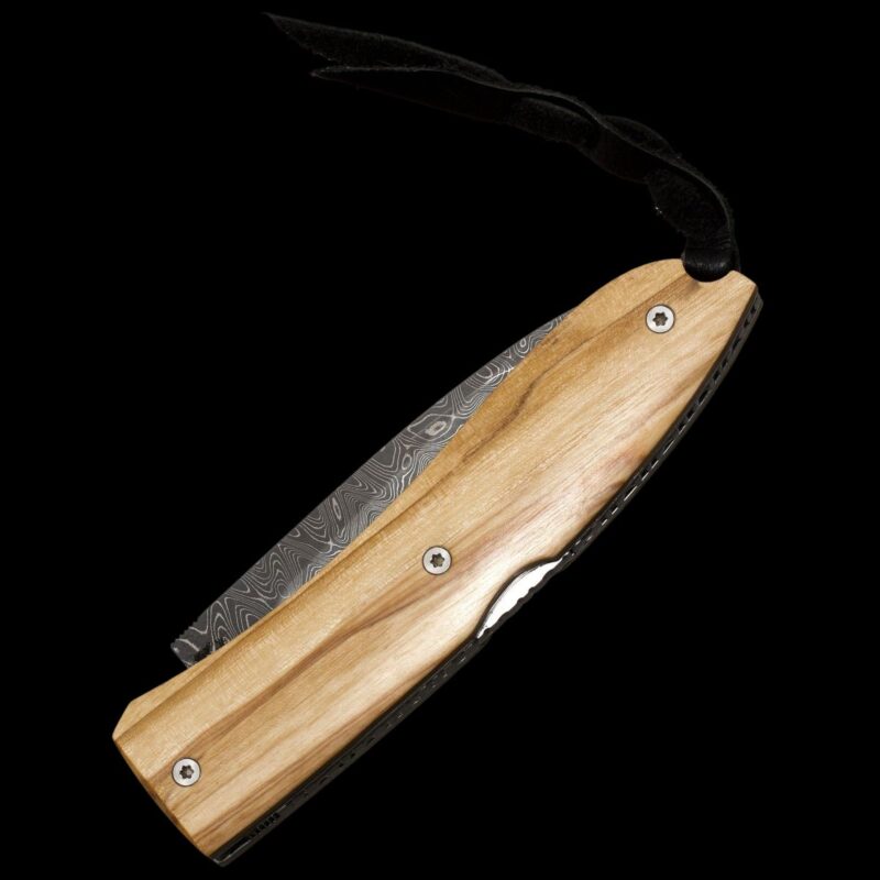 lionSTEEL Opera Damascus Heinsgringla Olive wood Handle, wood box ...