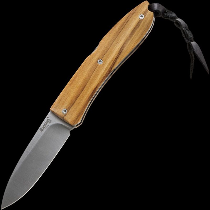 lionSTEEL Opera - Satin D2 / Olive Wood Handle w/Sheath - Blades.co.uk