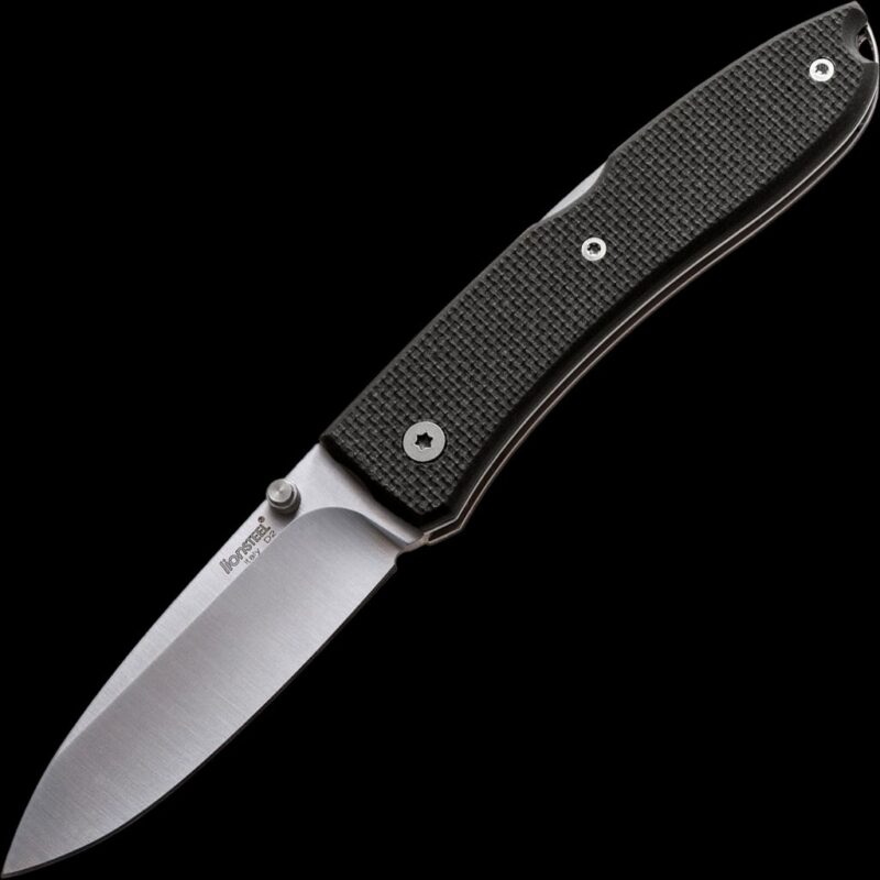 lionSTEEL “Big Opera” Folding knife with D2 blade, Black G10 with clip ...