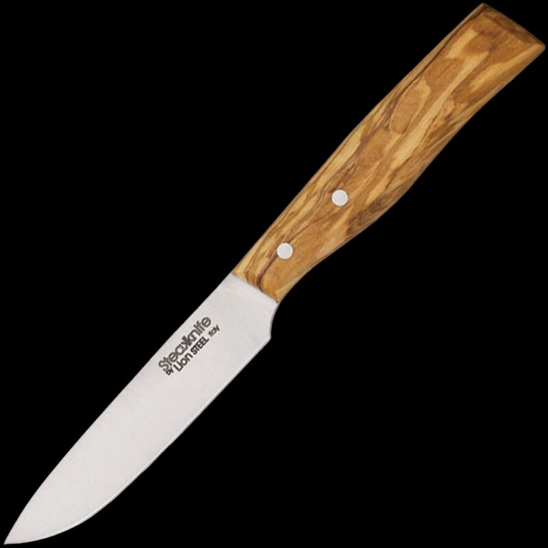 lionSTEEL Steak knife, Olive wood handle - Blades.co.uk