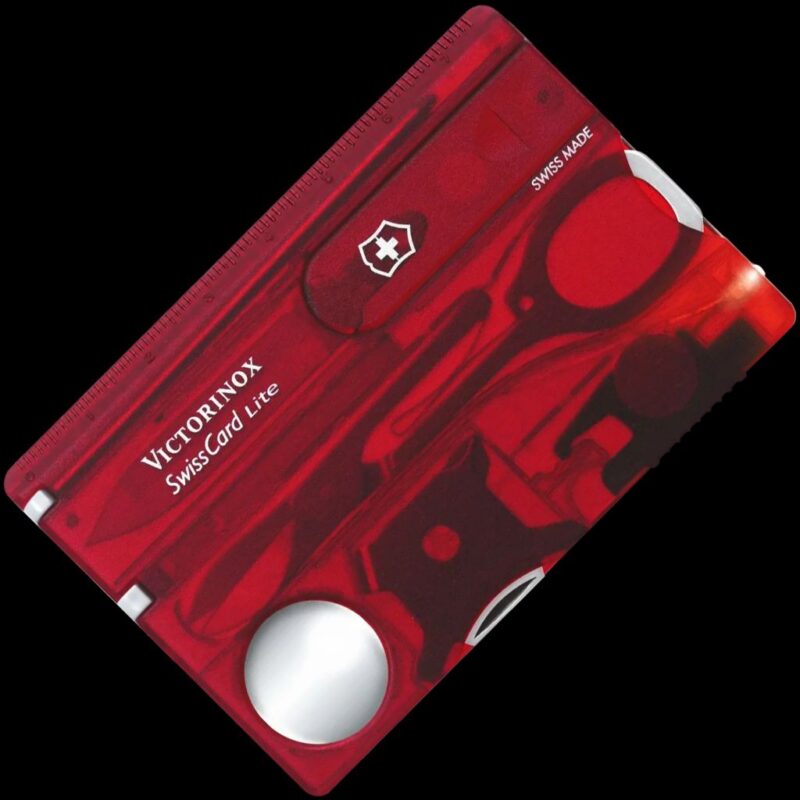 Victorinox Swiss Card Lite Red Transparent - Blades.co.uk