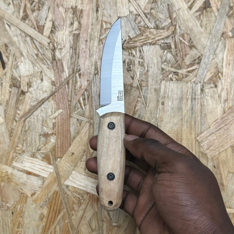 ZA-PAS Modern Pukko XS, 80CrV2, Ash Wood Handle & Black Leather Sheath ...