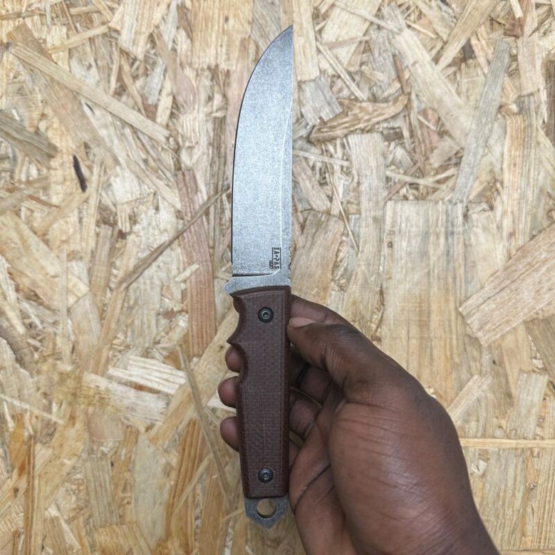 ZA-PAS Urban Tactic, Stonewash Blade & Brown Micarta Handle - Blades.co.uk