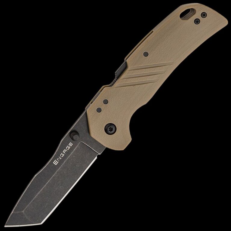 Cold Steel 3″ Tanto Engage - 4116SS Folding Knife, FDE - Blades.co.uk