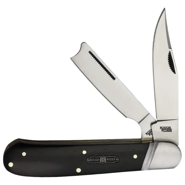 Rough Ryder Black Reserve One-Arm Razor Folding Knife - Bone - Blades.co.uk